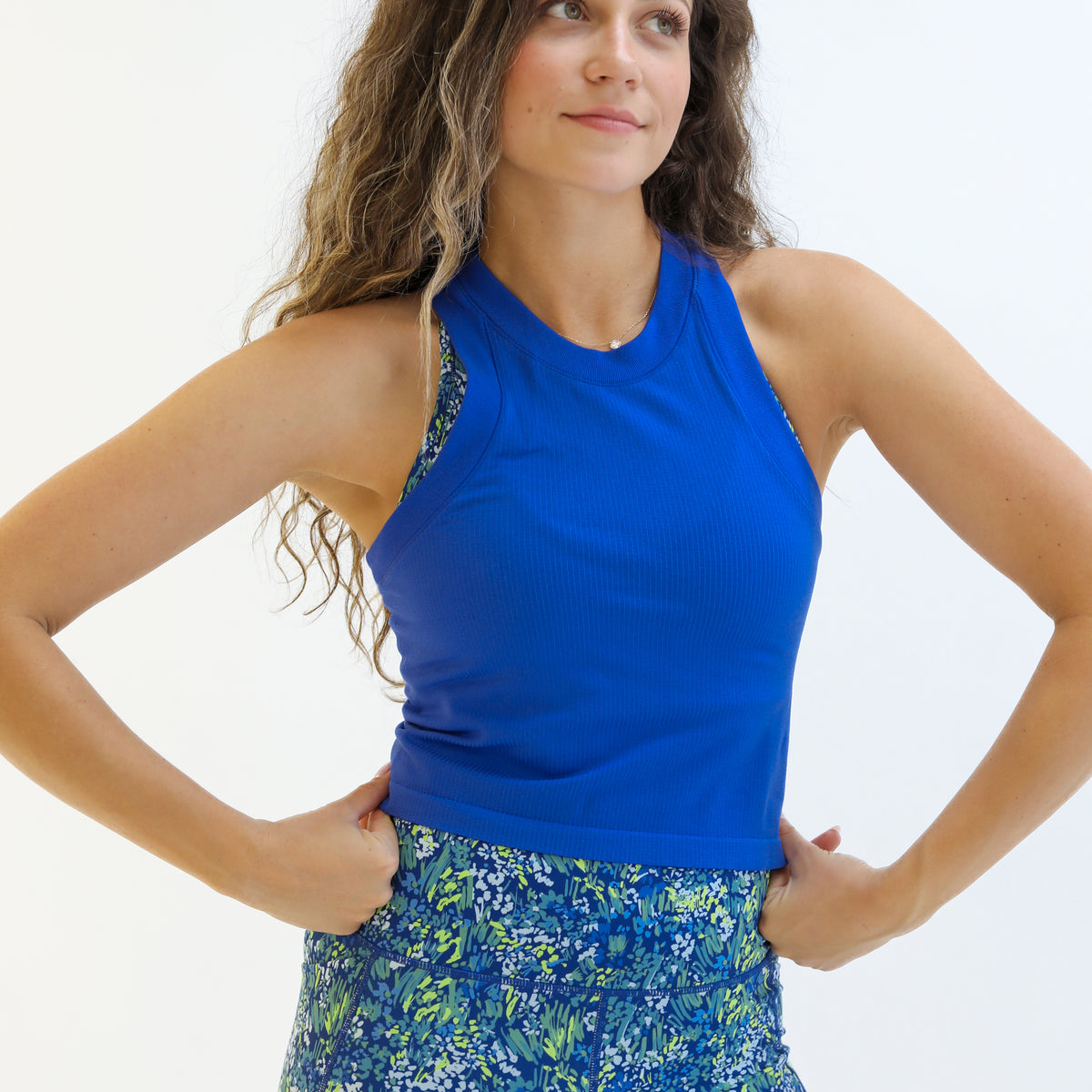 Bella Ribbed Tank (Short) - Cobalt – Senita Athletics