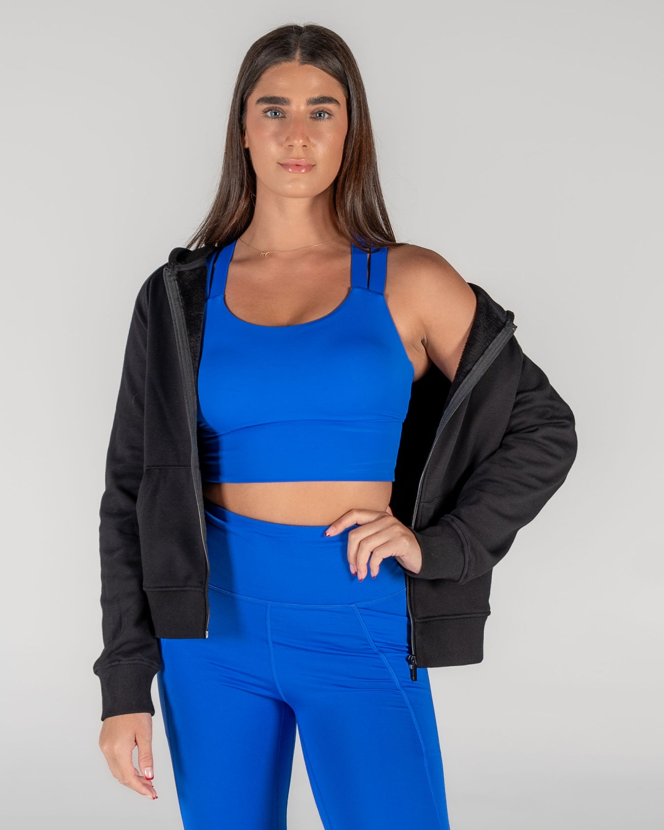 Fleece Lined Full-Zip Hoodie - Black – Senita Athletics