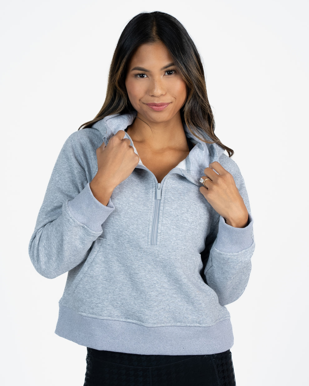 Fleece Lined Half Zip - Heathered Gray – Senita Athletics