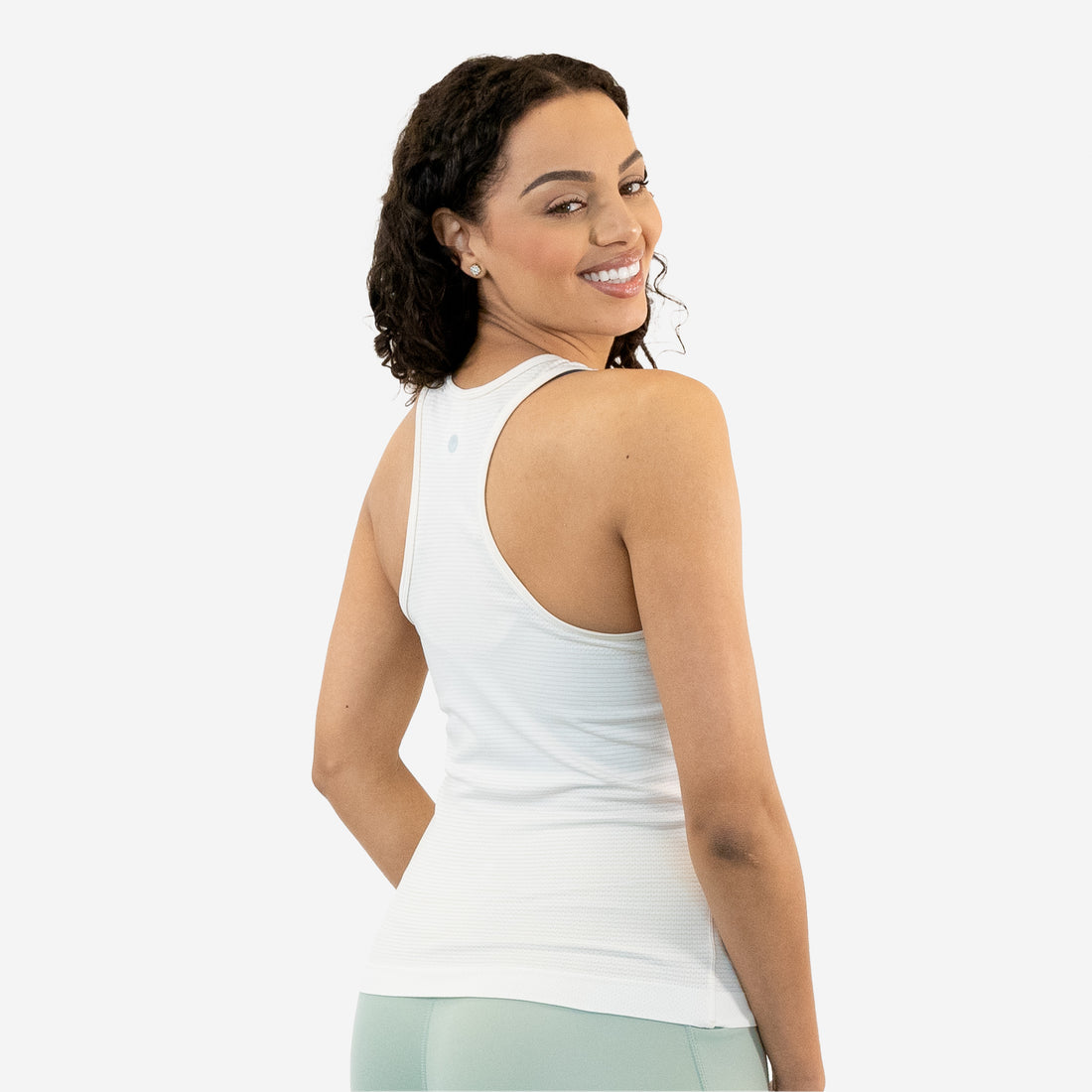Essential Race Length Seamless Tank - Jet Stream – Senita Athletics