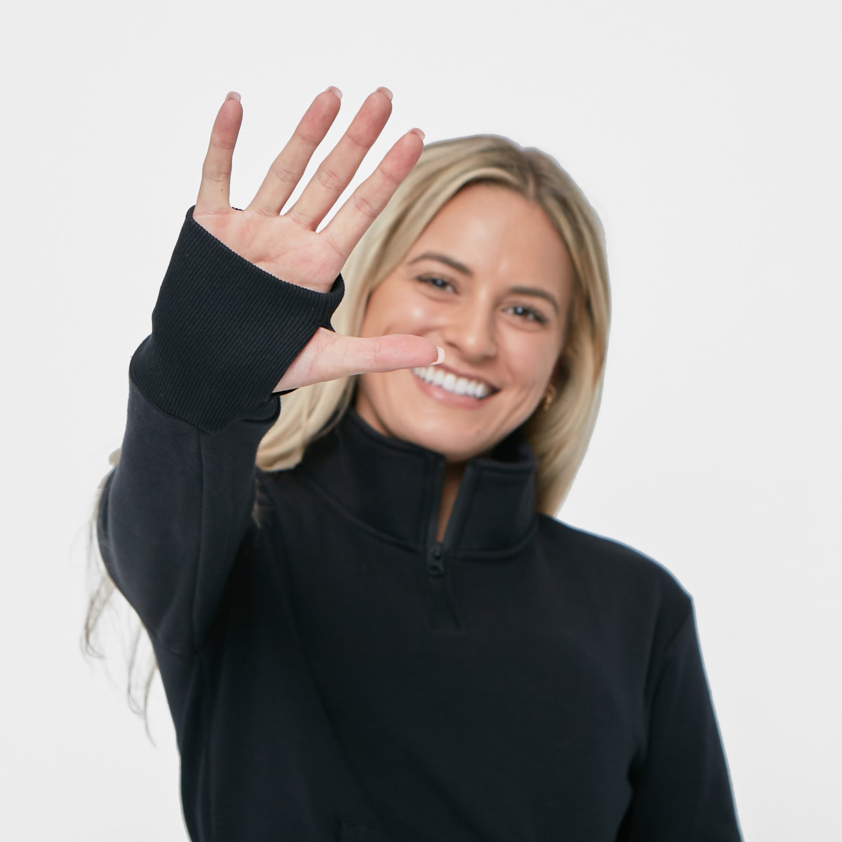 Hailey Classic Half Zip - Black - FINAL SALE – Senita Athletics